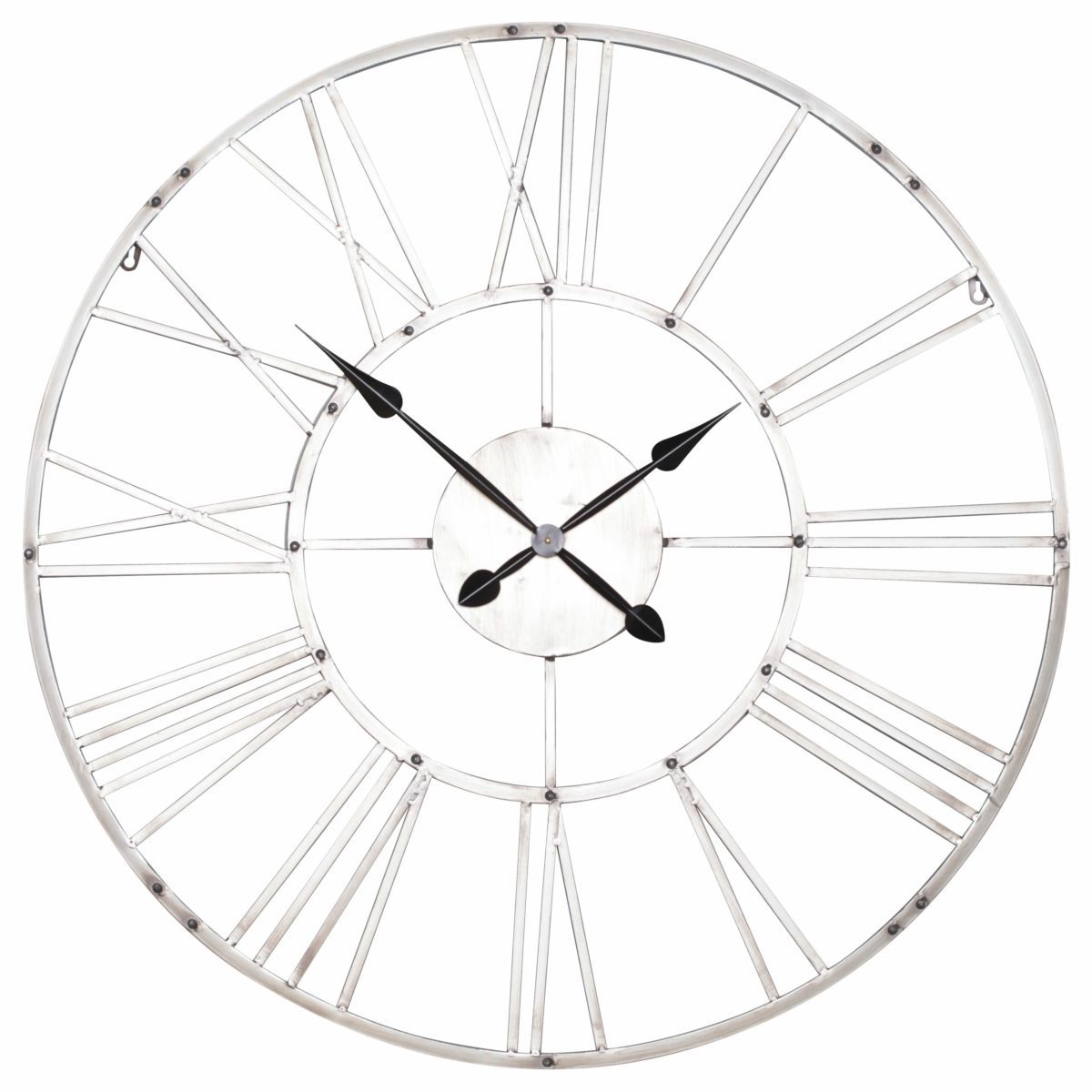 Vintage Silver 92cm Wall Clock - Glasstone Furniture
