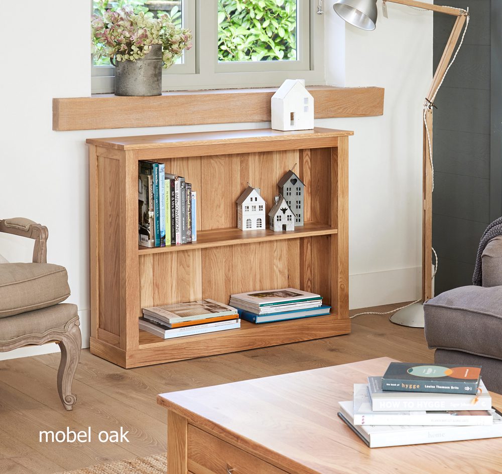 Mobel Oak Low Bookcase - Glasstone Furniture
