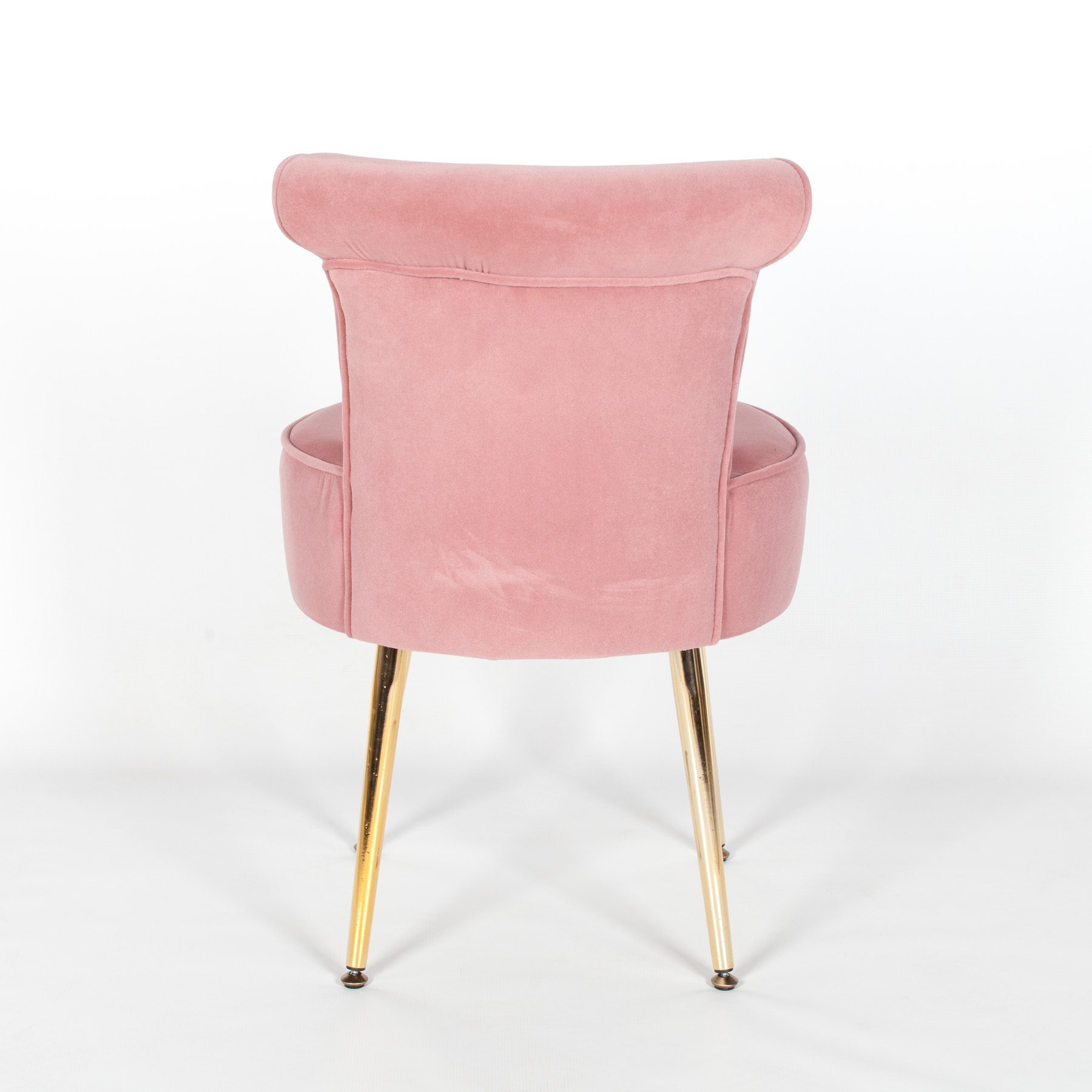 Pink Stool / Bedroom Chair with Gold Legs - Glasstone Furniture