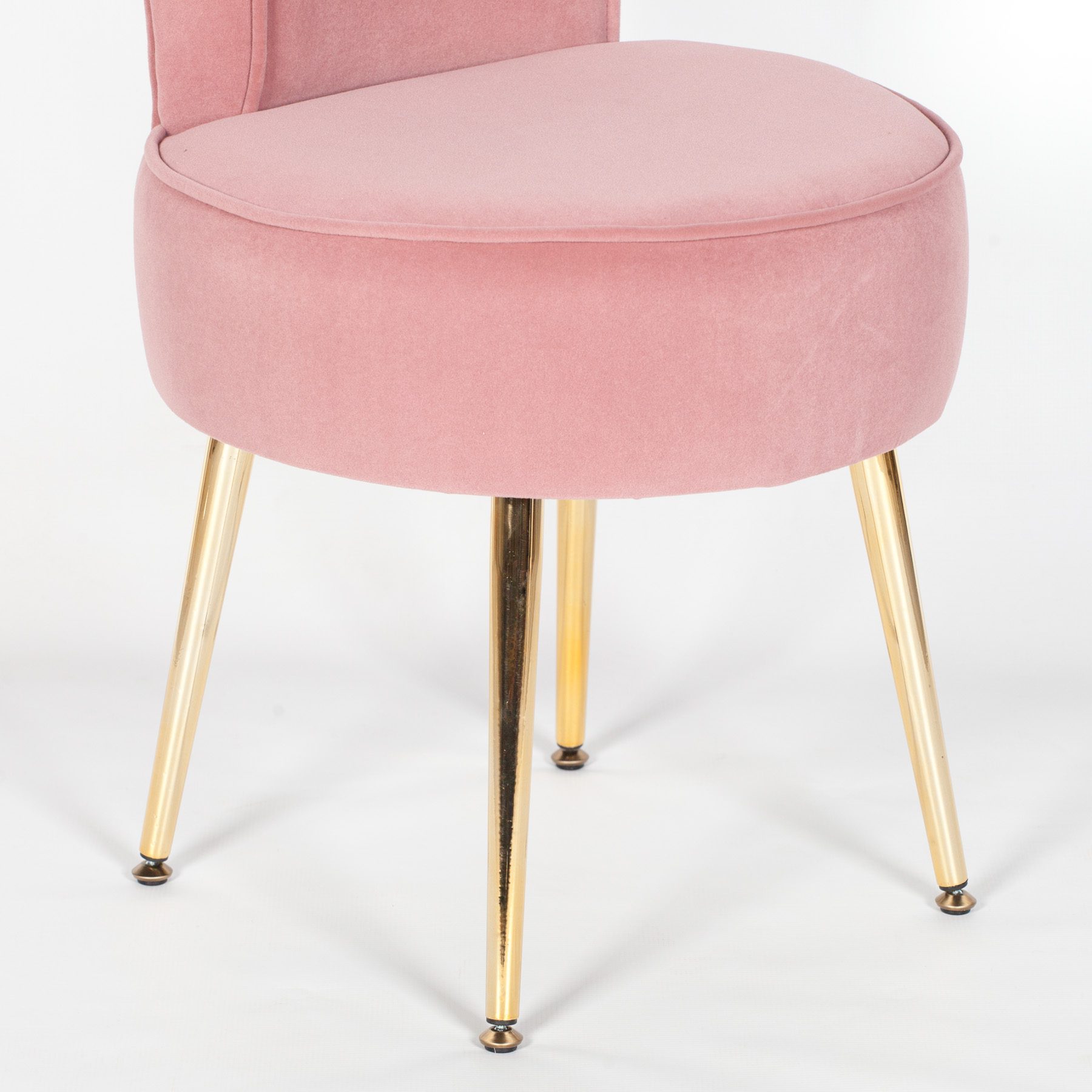 Pink Stool / Bedroom Chair with Gold Legs - Glasstone Furniture