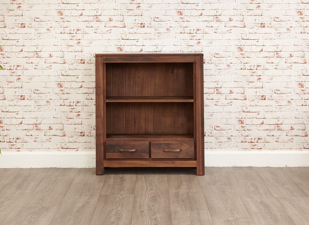 Mayan Walnut Low Bookcase - Glasstone Furniture