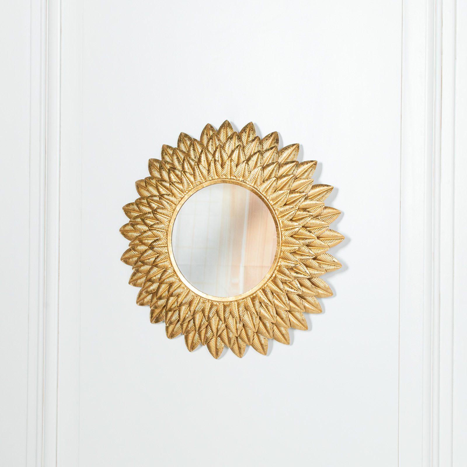 Round 48cm Sunflower Metal Wall Mirror - Glasstone Furniture