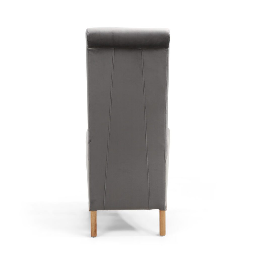 Krista Roll Back Bonded Leather Grey Dining Chair - Glasstone Furniture