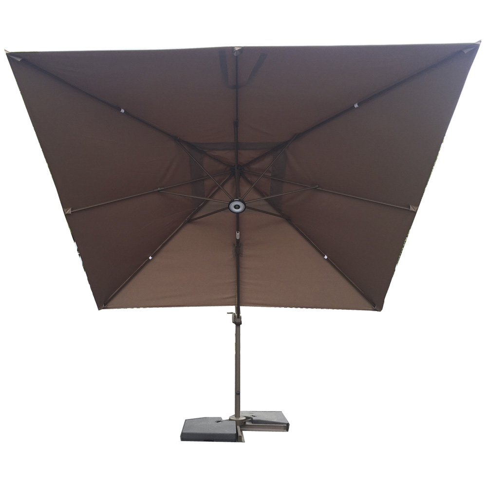 3x3m square Cantilever parasol in Chocolate - Glasstone Furniture