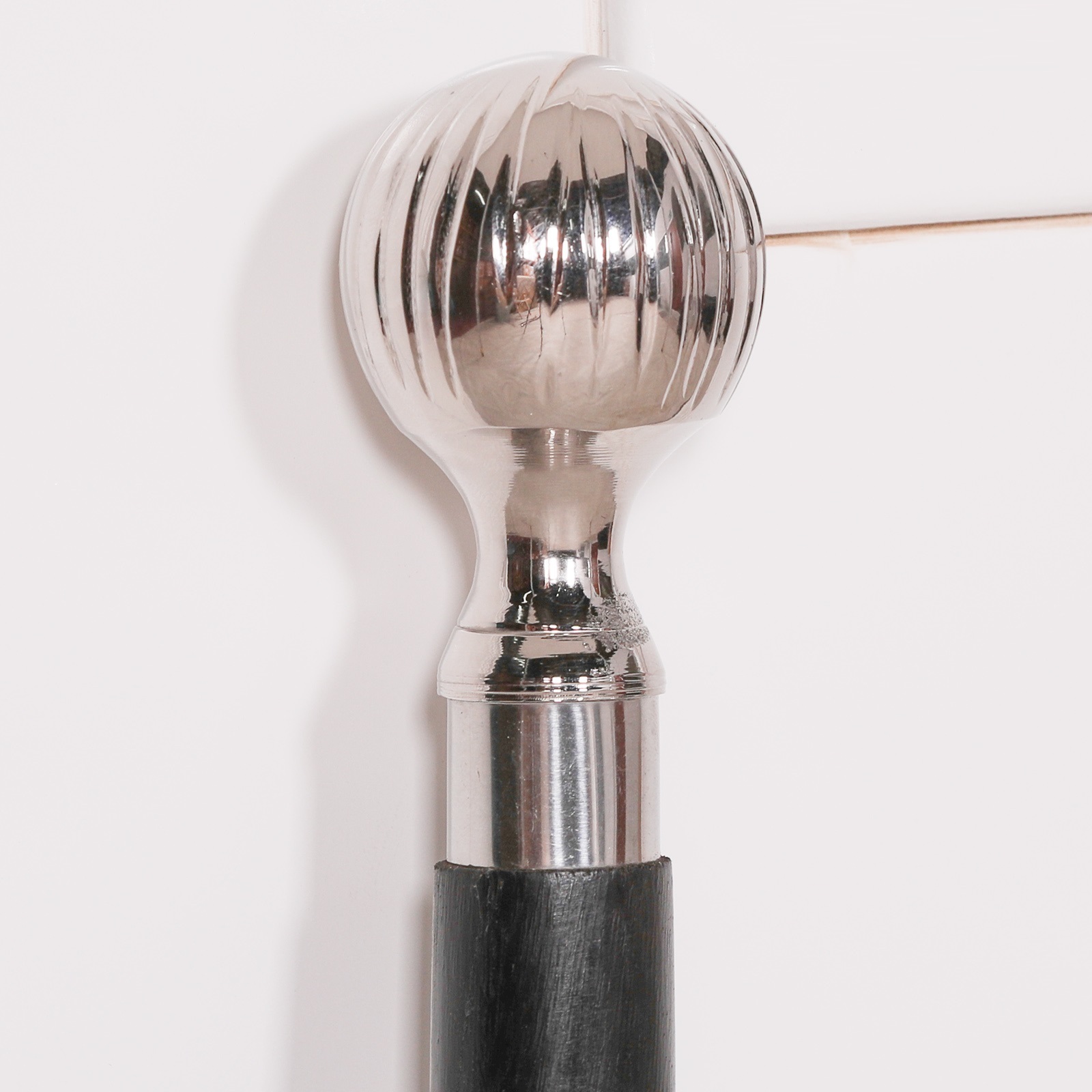 Victorian Style Nickel Plated Clover Black Wooden Walking Stick ...