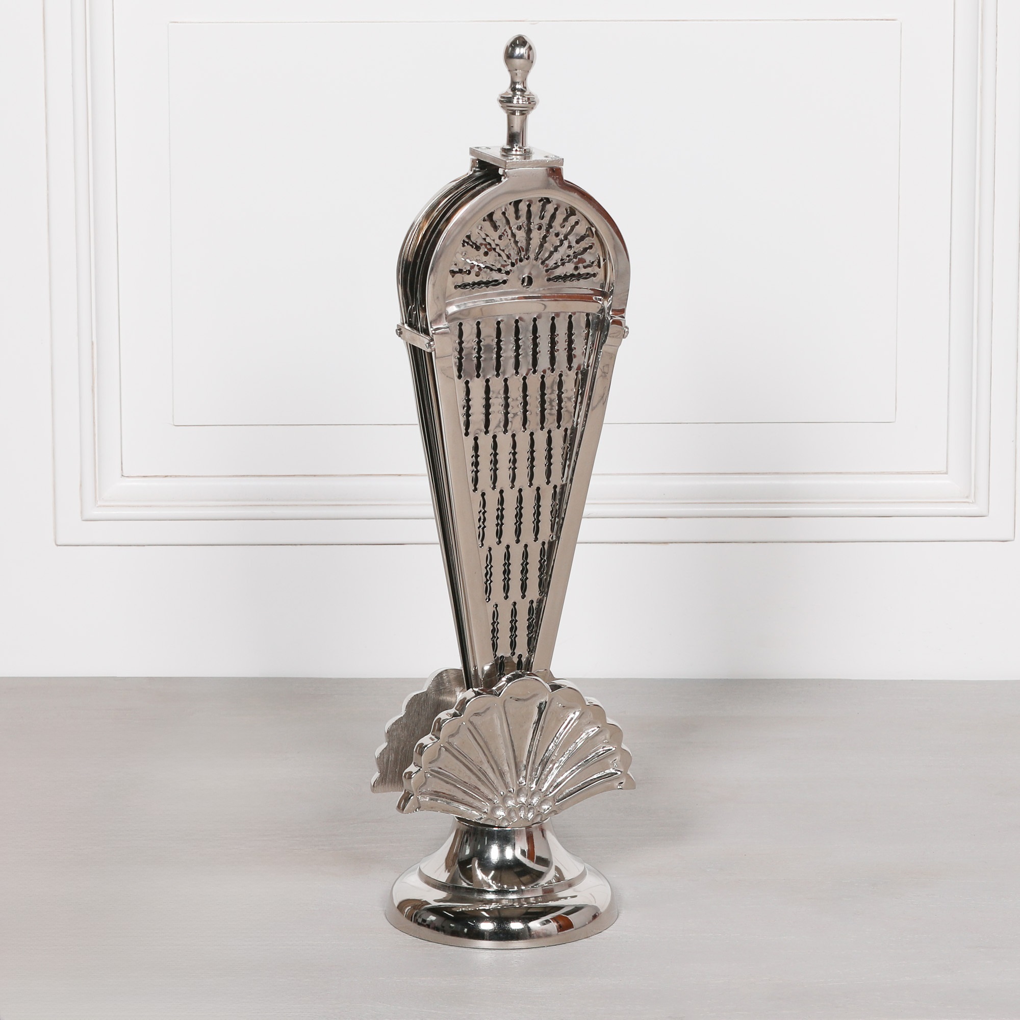 Chrome Folding Fire Screen - Glasstone Furniture