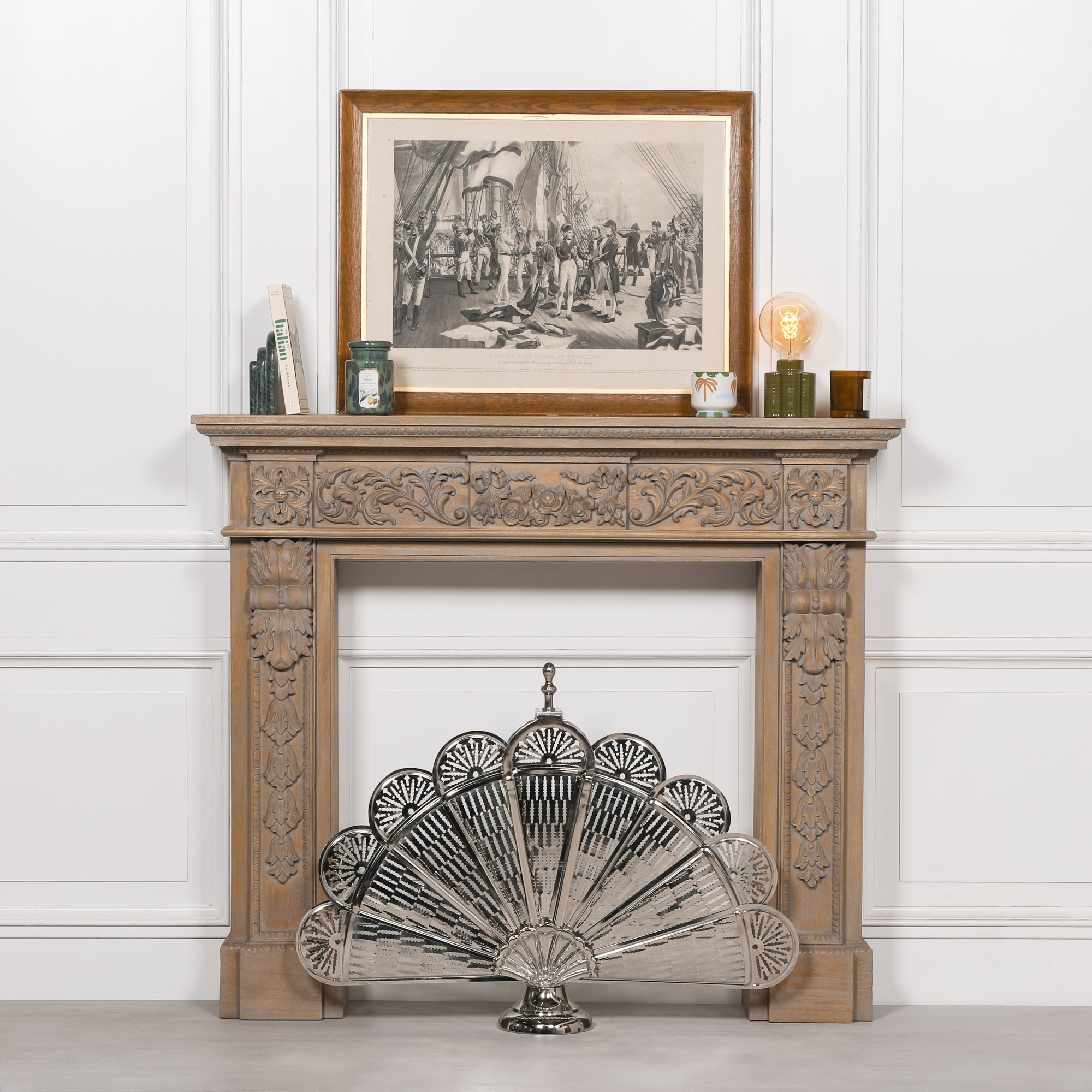 Chrome Folding Fire Screen - Glasstone Furniture