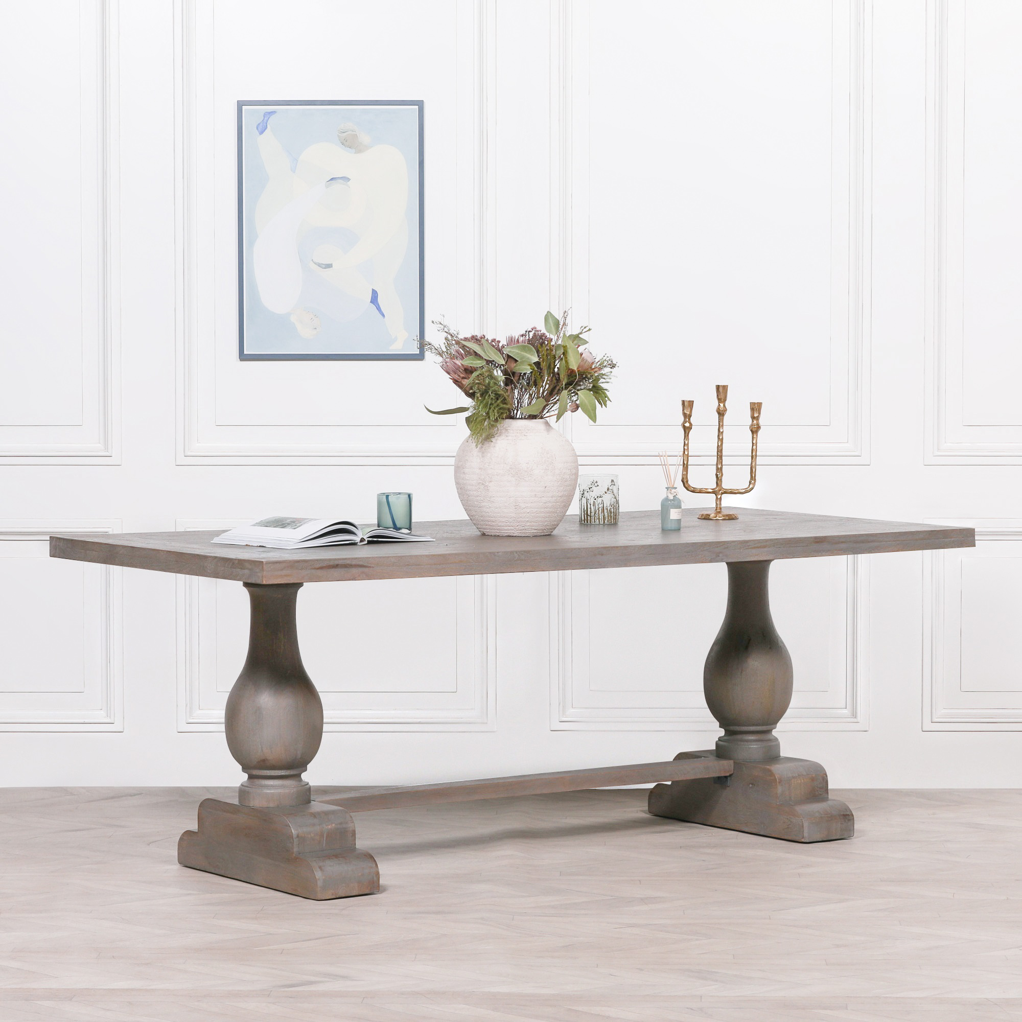 Wooden Rustic Rectangular Dining Table 210cm - Glasstone Furniture