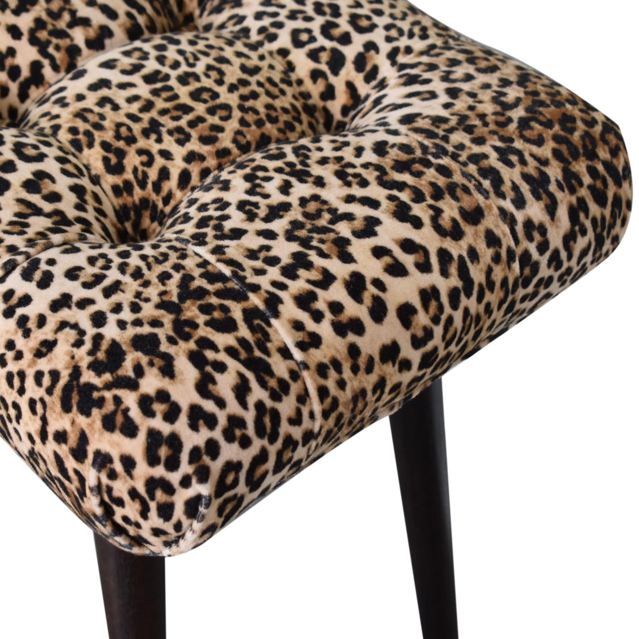 Leopard Print Curved Bench - Glasstone Furniture