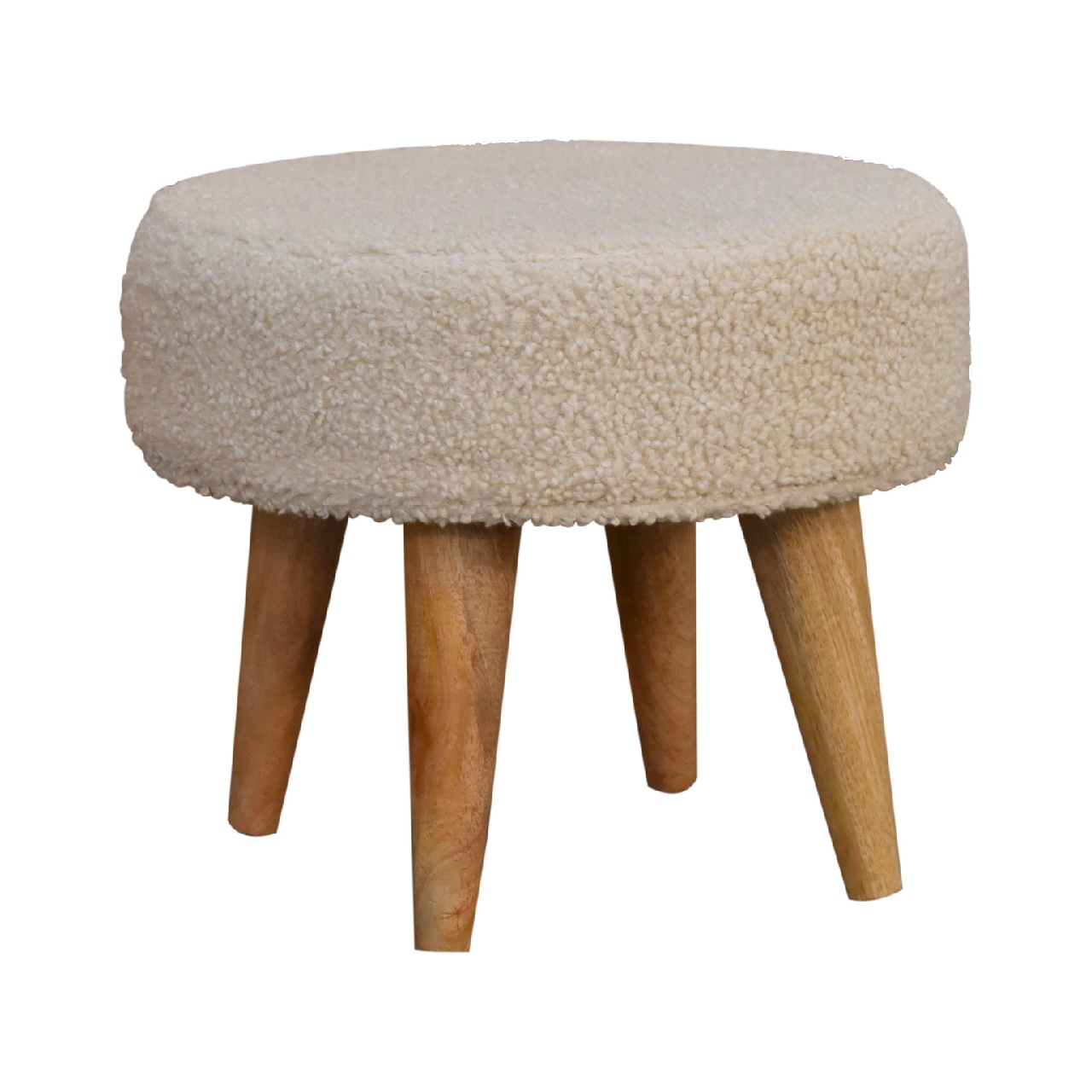 Cream Boucle Petite Footstool - Glasstone Furniture